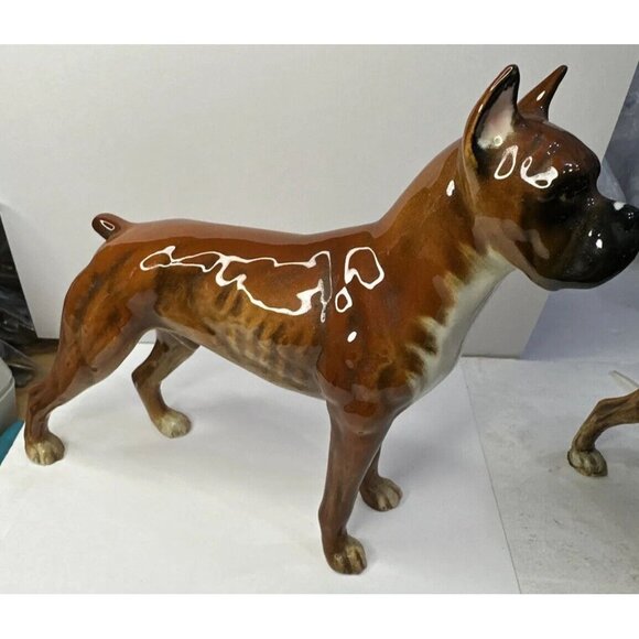 Accents | 1968 Porcelain Goebel Boxer Dog Figurine Brindle White Goebel ...